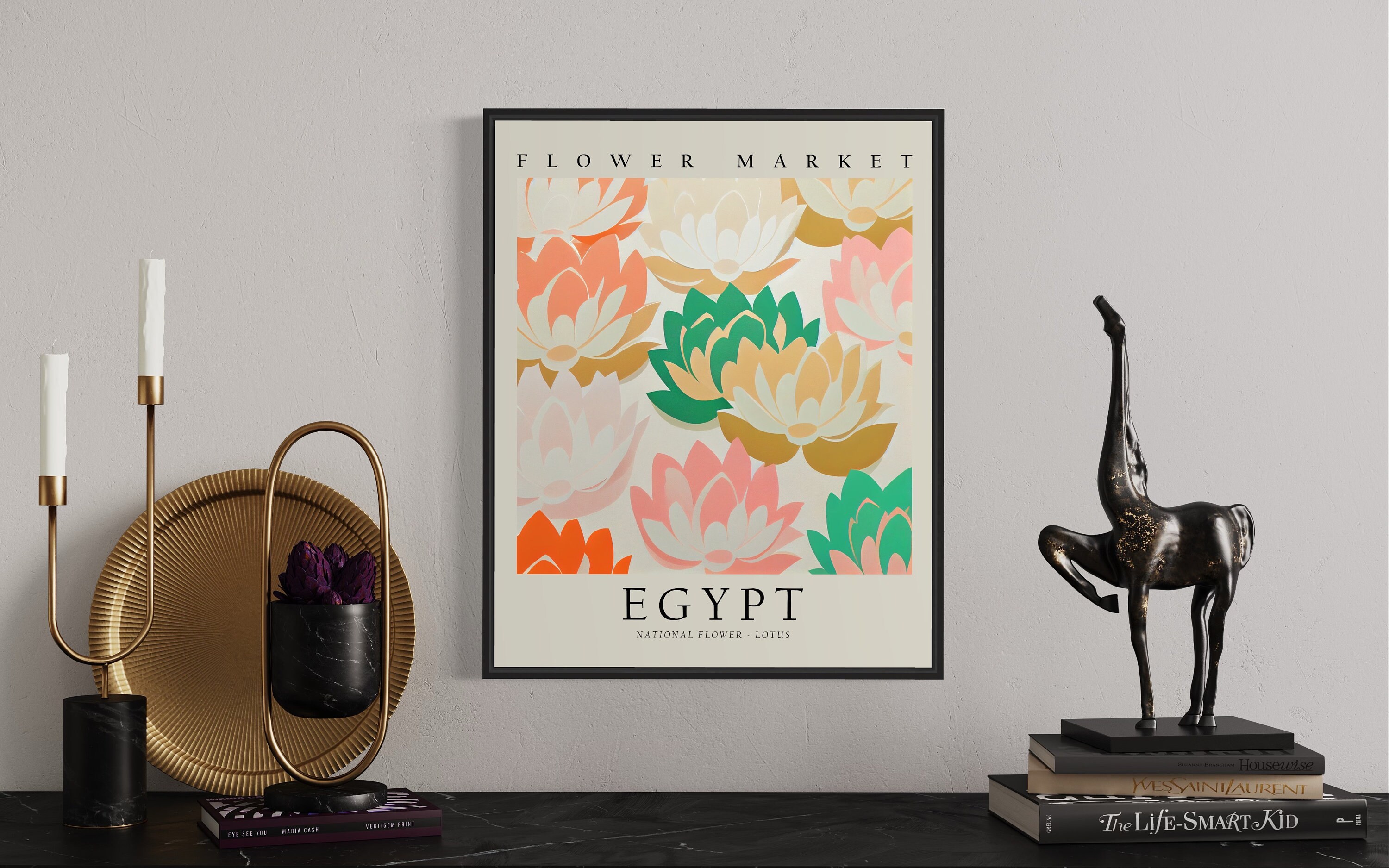 Egypt National Flower Egypt Flower Market Art Print Lotus - Etsy