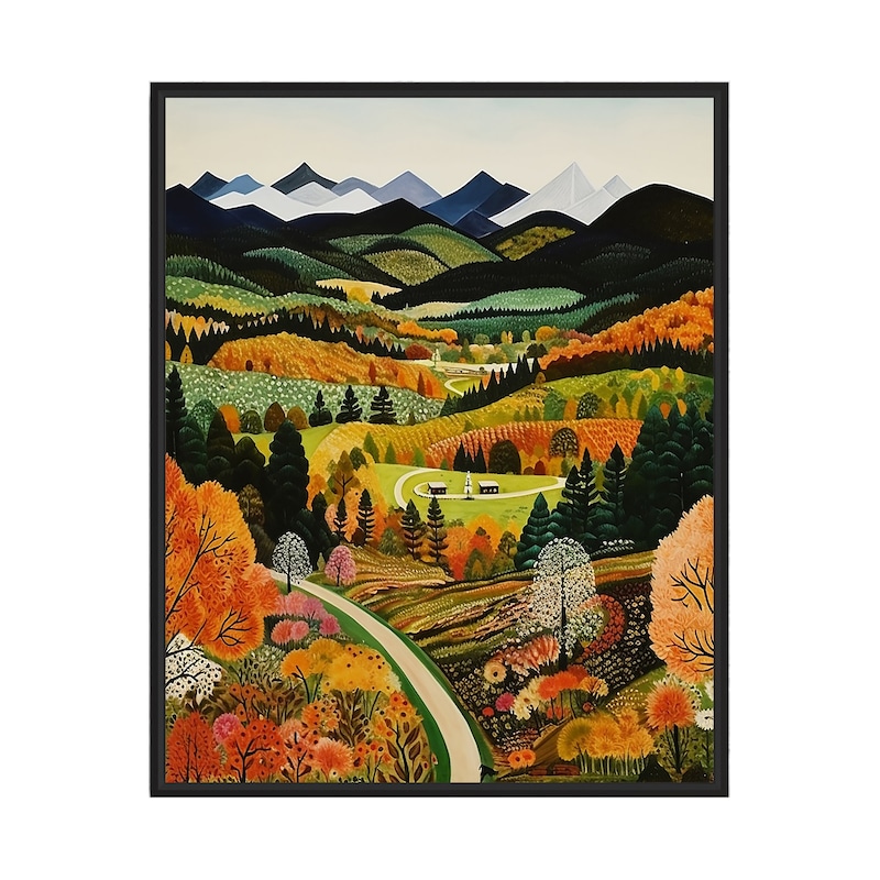 Folk Art Landscape - Etsy