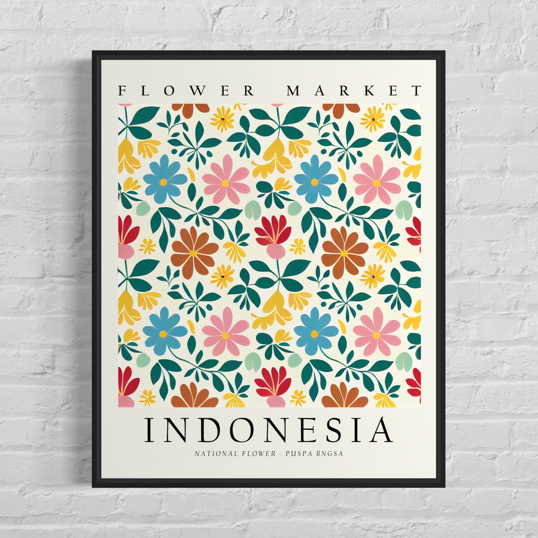 Indonesia National Flower, Indonesia Flower Market Art Print, Puspa ...
