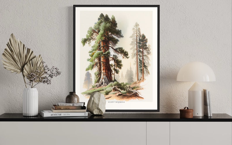 Giant Sequoia Tree Art Print, Giant Sequoia Tree Wall Art Poster - Etsy