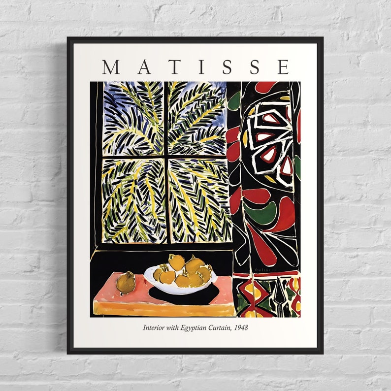Henri Matisse Interior With Egyptian Curtain 1948 Vintage - Etsy