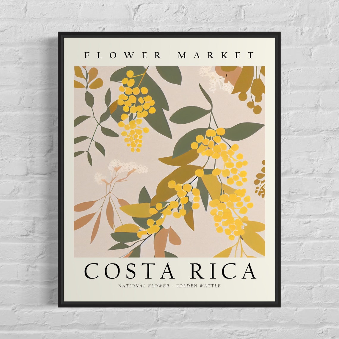Costa Rica Flower Market Art Print Costa Rica Flower Golden - Etsy
