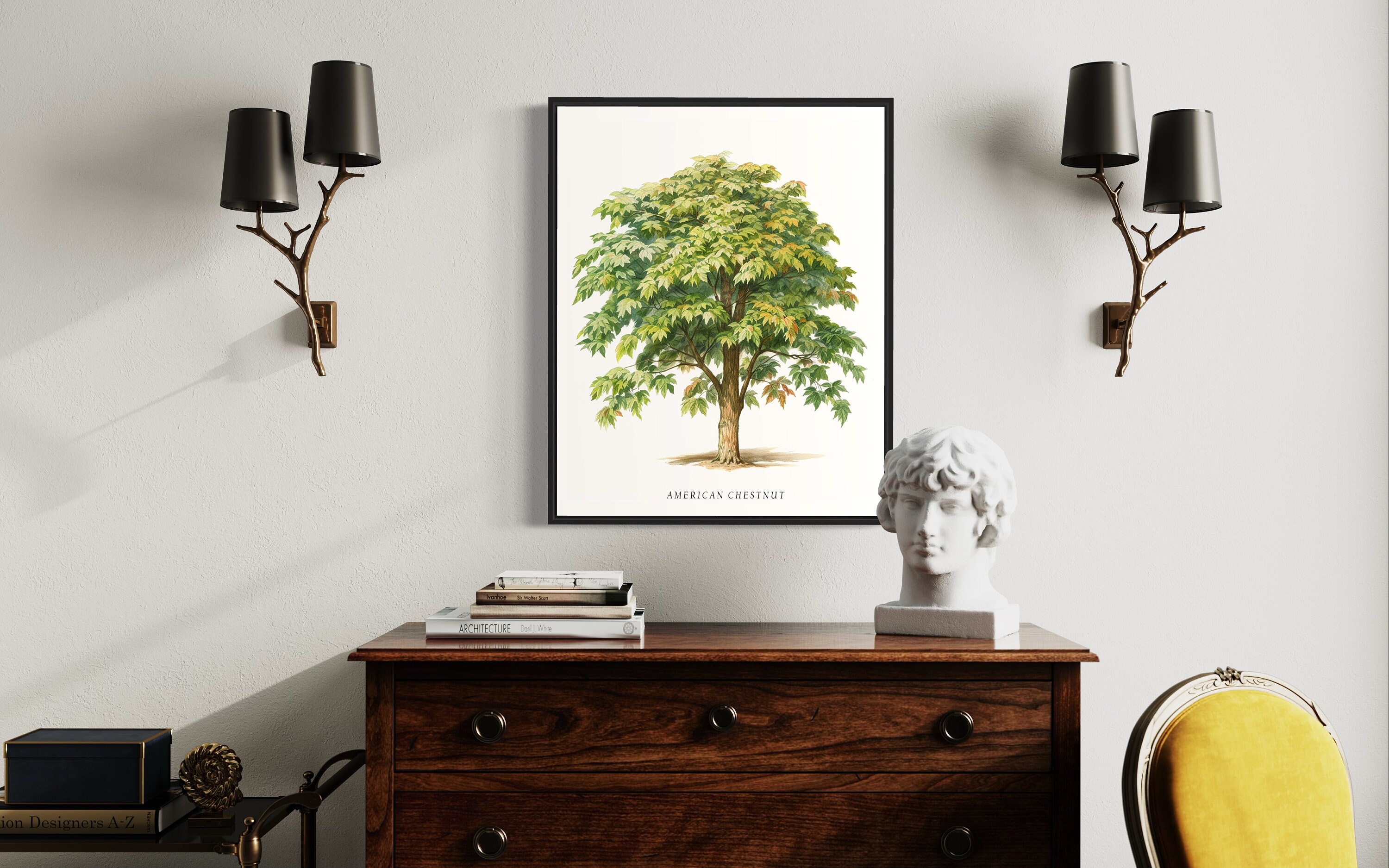American Chestnut Tree Art Print, American Chestnut Tree Wall Art ...