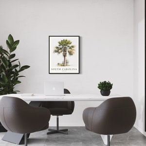 South Carolina State Tree Art Print, Sabal Palm Tree Wall Art, State ...