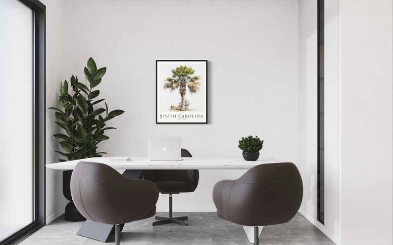 South Carolina State Tree Art Print Sabal Palm Tree Wall Art - Etsy