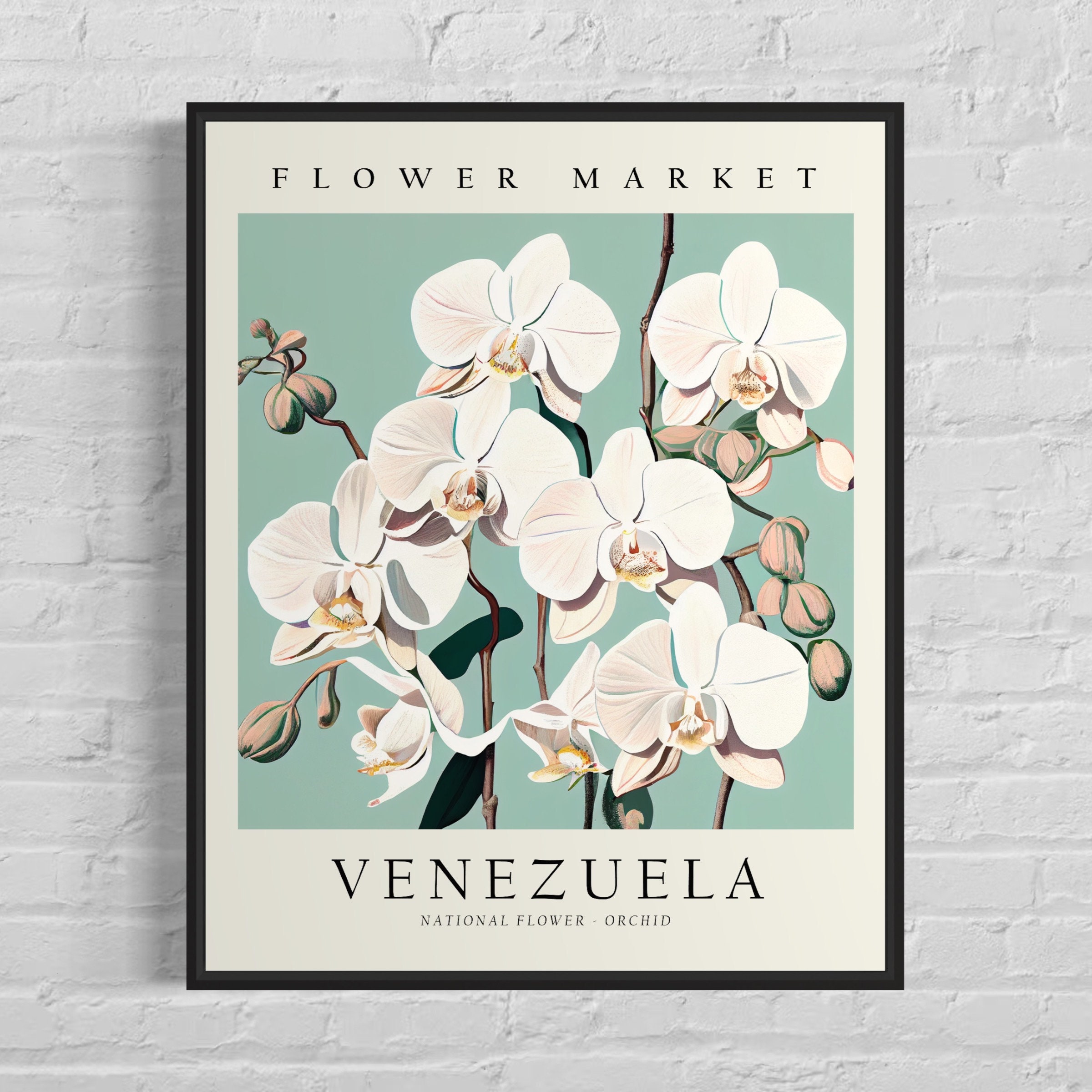 Venezuela Flower Market Art Print, Venezuela Flower, Orchid Wall Art ...