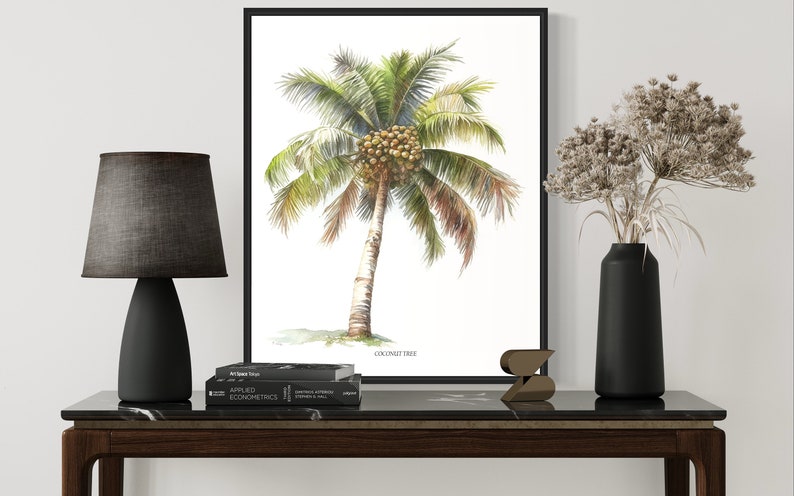 Coconut Tree Art Print Coconut Tree Wall Art Poster - Etsy