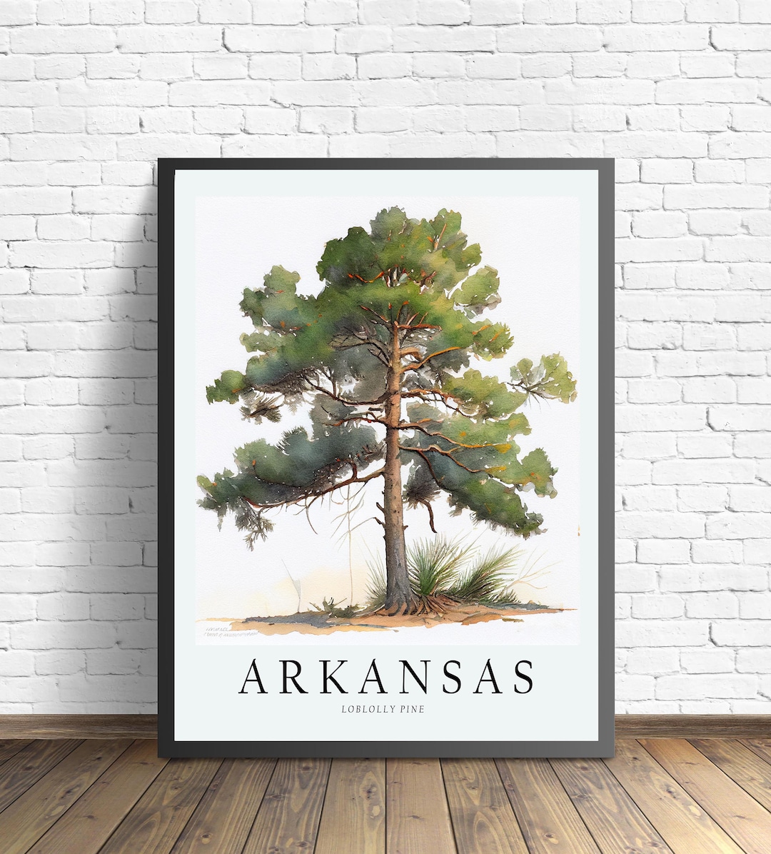Arkansas State Tree Art Print, Arkansas Loblolly Pine Tree Wall Art ...