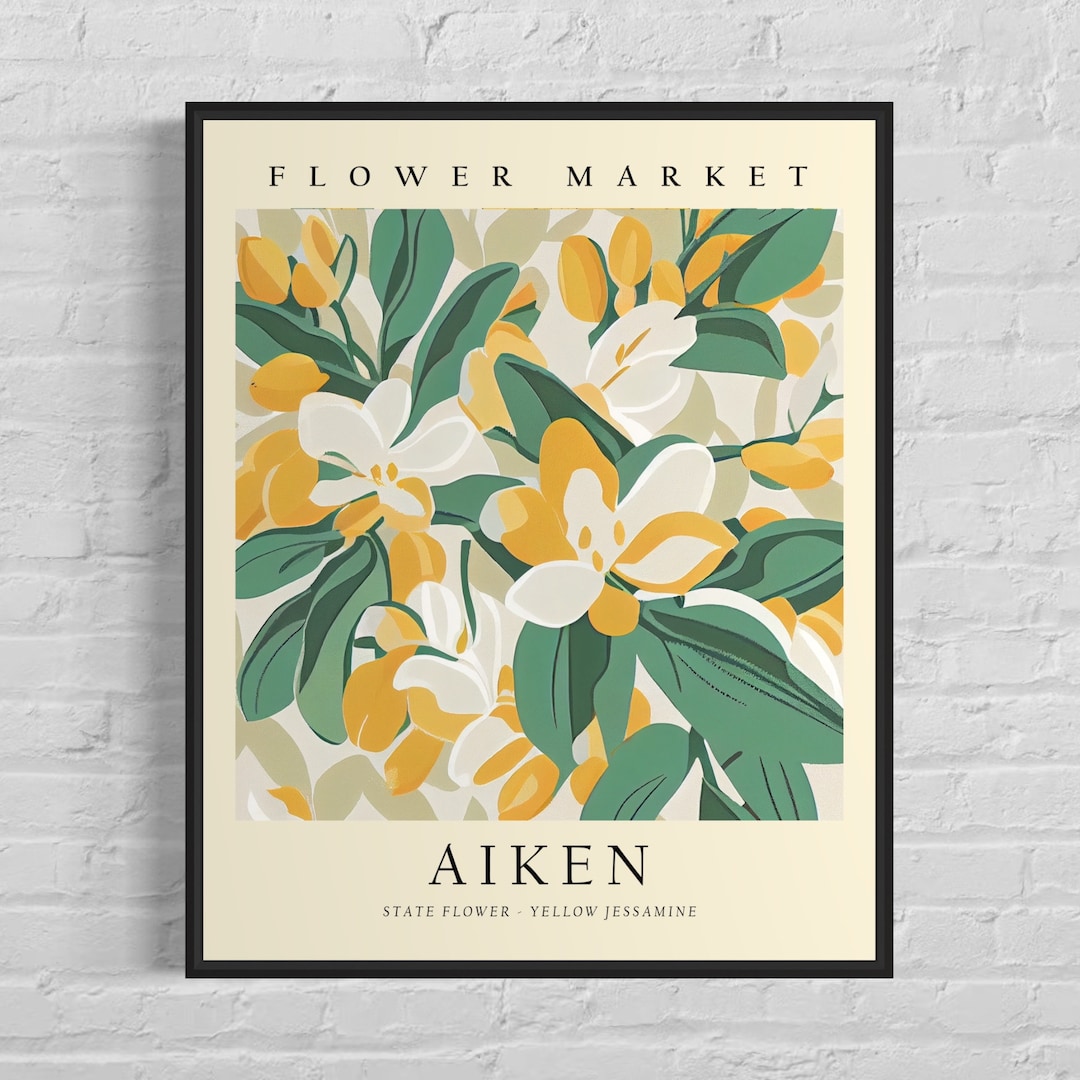 Aiken South Carolina Flower Market Art Print, Aiken Flower, Orange ...