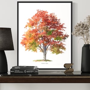 Maple Tree Art Print, Maple Tree Wall Art Poster - Etsy