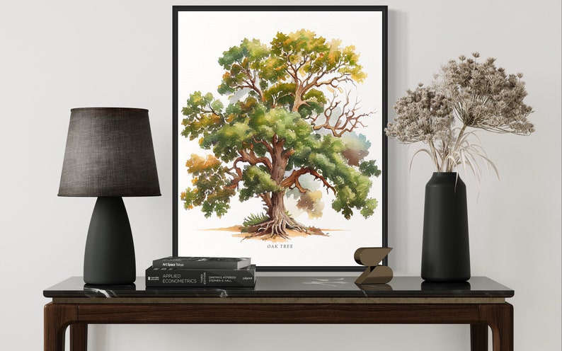 Oak Tree Art Print Oak Tree Wall Art Poster - Etsy