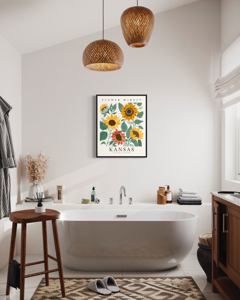 Kansas State Flower, Kansas Flower Market Art Print, Sunflower 1960's ...