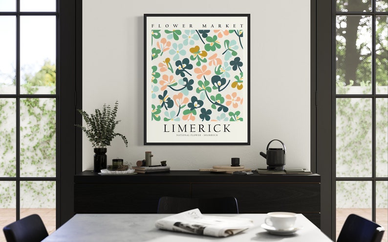 Limerick Ireland Flower Market Art Print, Iris Flower Wall Art Poster ...