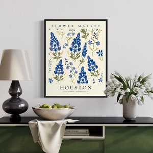 Houston Texas Flower Market Art Print, Houston Flower Wall Art ...