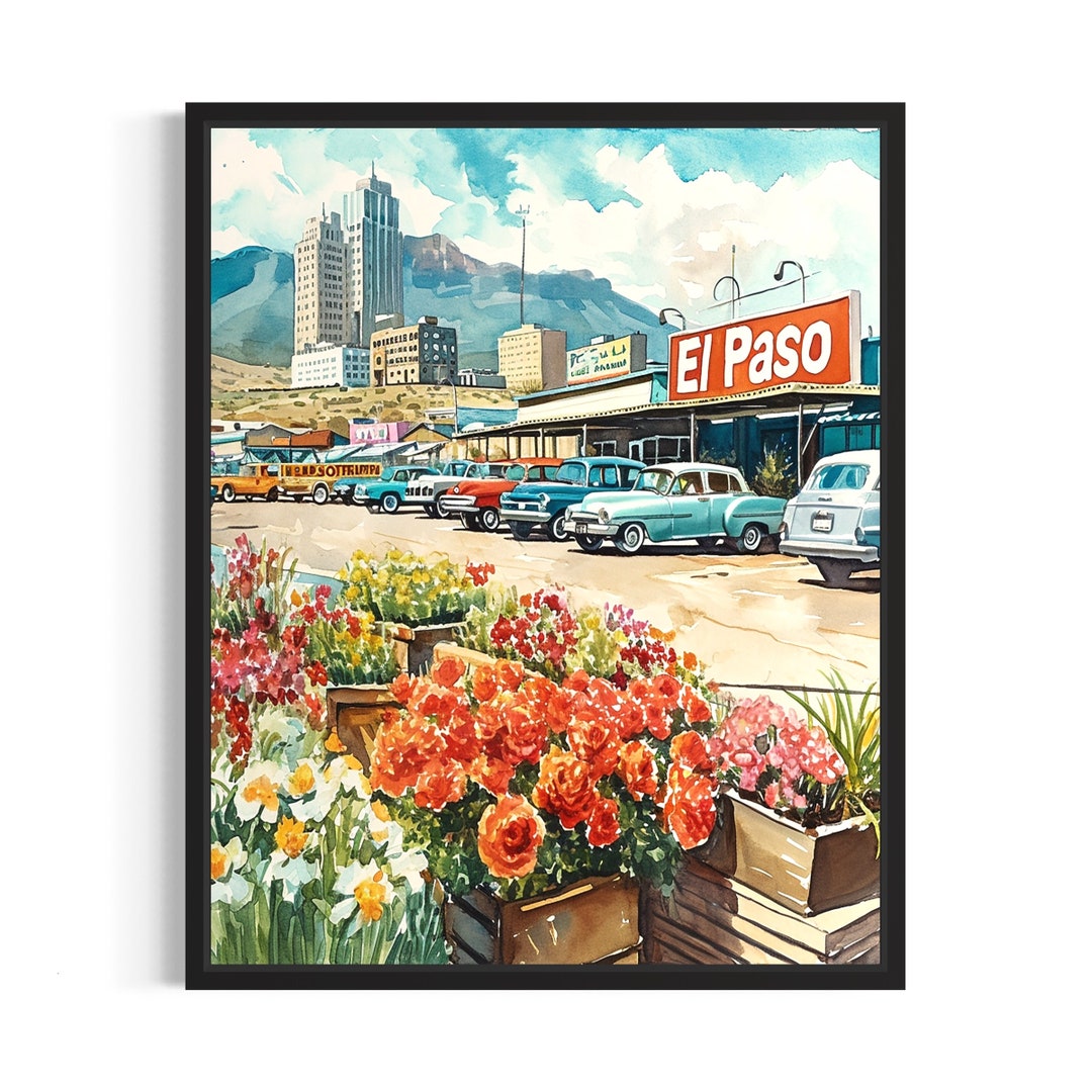 El Paso Flower Market Poster Art Print, Neutral Botanical Pastel ...