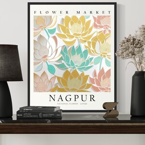 Nagpur India Flower Market Art Print, Lotus Flower Wall Art Poster - Etsy