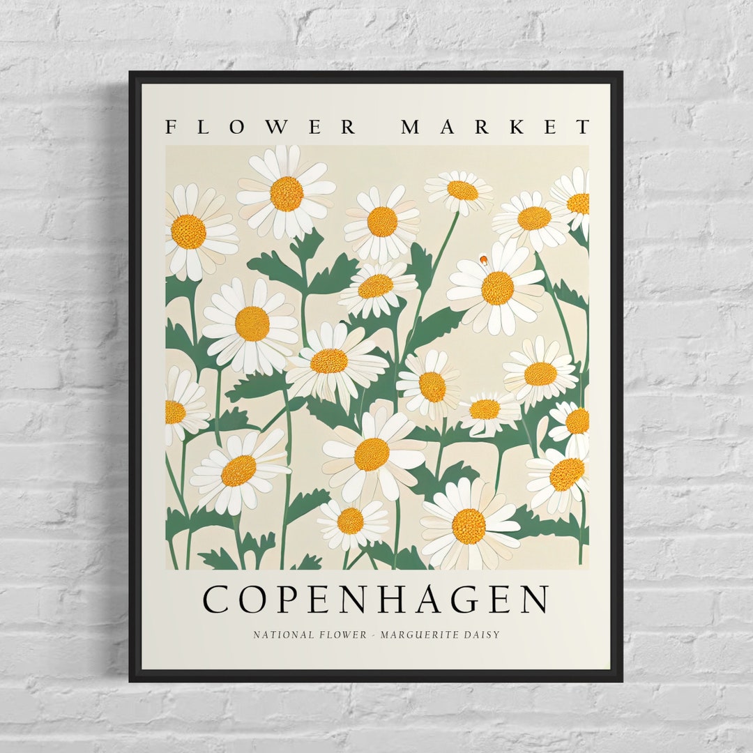 Copenhagen Denmark Flower Market Art Print, Copenhagen Flower Poster ...