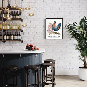 Delaware State Bird Art Print, Delaware State Flower, Delaware Wall Art ...