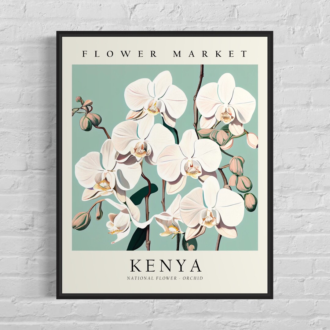 Kenya Flower Market Art Print, Kenya Flower, Orchid Wall Art, Botanical ...