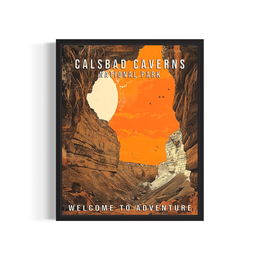 Carlsbad Caverns National Park Art Print Poster, Vintage Retro ...