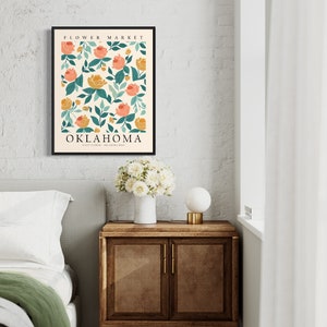 Oklahoma State Flower, Oklahoma Flower Market Art Print, Oklahoma Rose ...