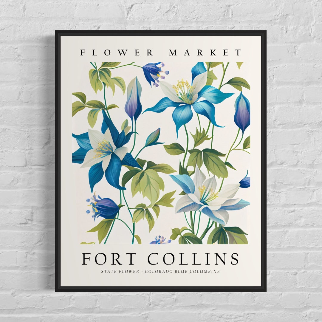 Fort Collins Colorado Flower Market Art Print, Fort Collins Flower ...