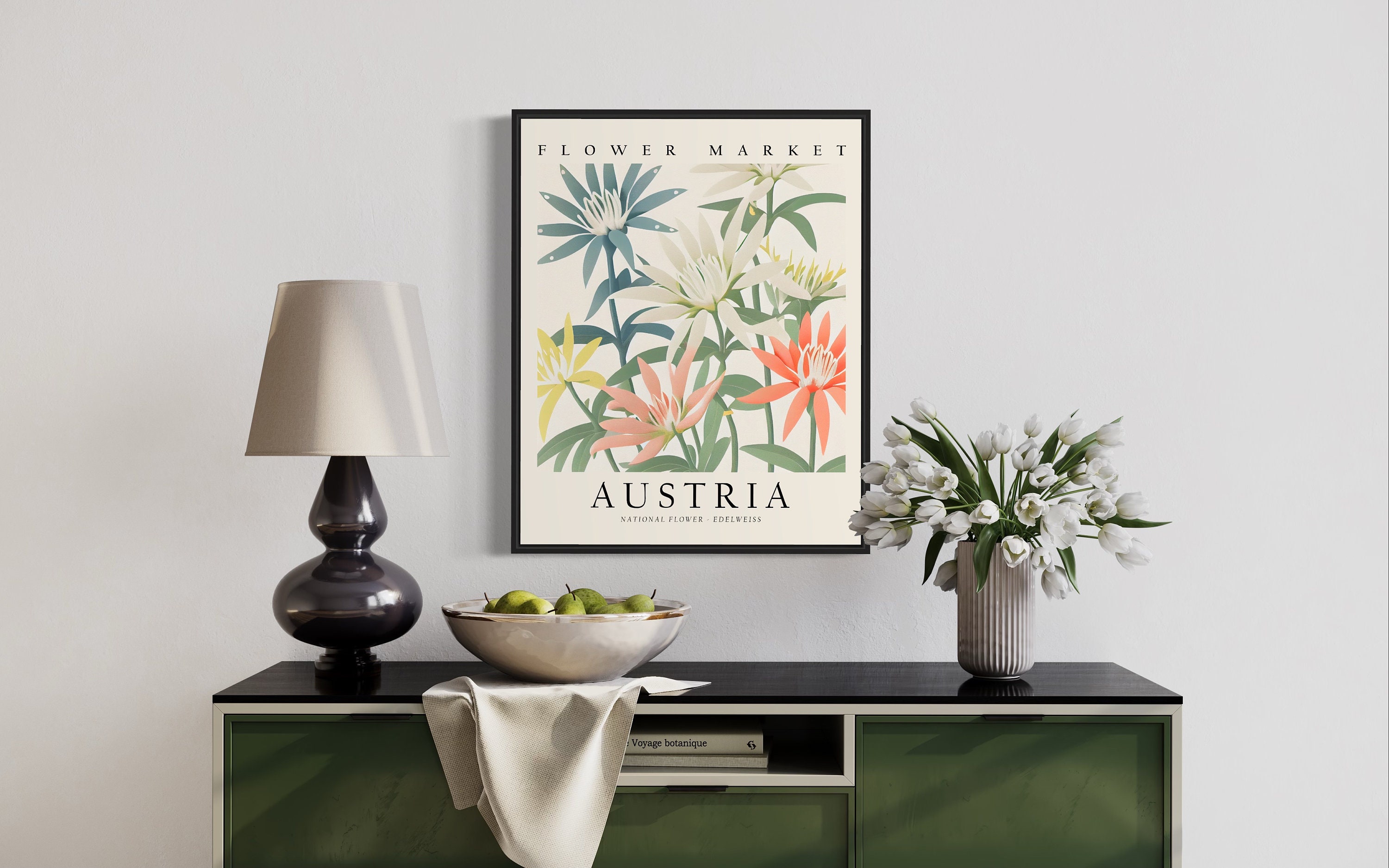 Austria National Flower, Austria Flower Market Art Print, Edelweiss ...