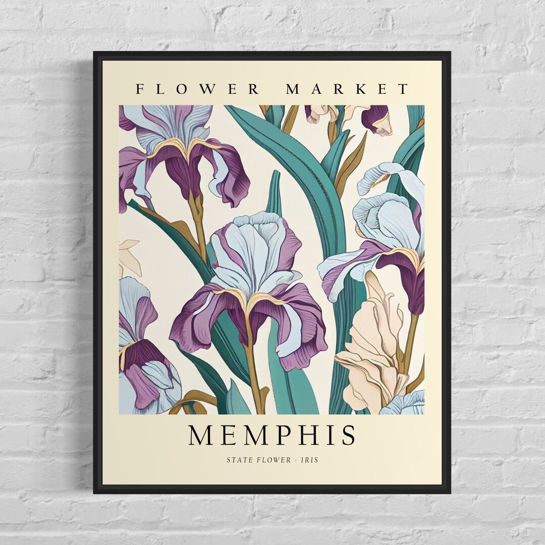 Memphis Tennessee Flower Market Art Print, Memphis Flower Wall Art ...
