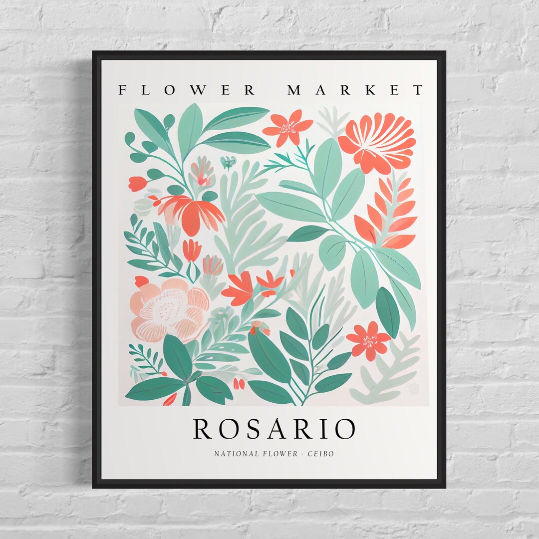 Rosario Argentina Flower Market Art Print, Ceibo Flower Wall Art Poster ...