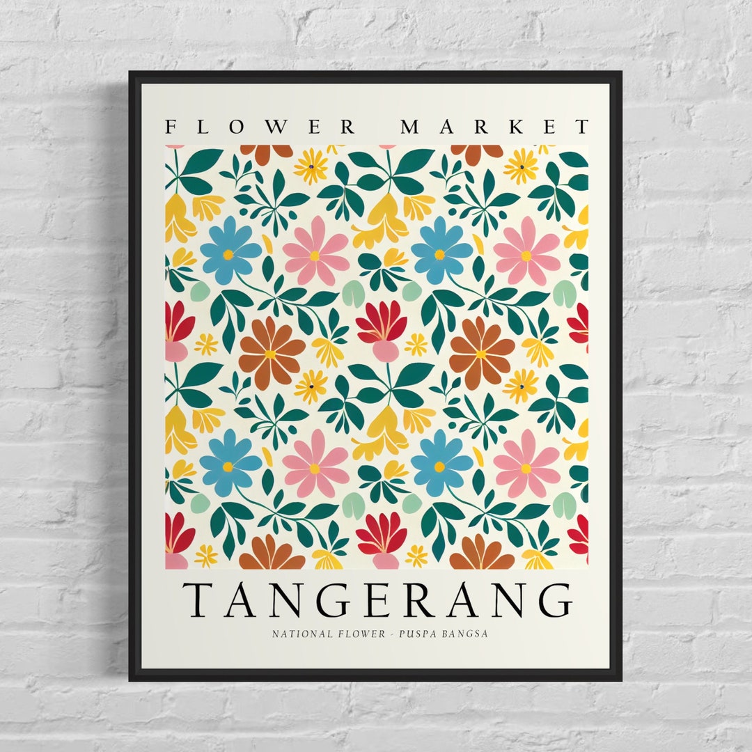 Tangerang Indonesia Flower Market Art Print, Puspa Bangsa Flower Wall ...