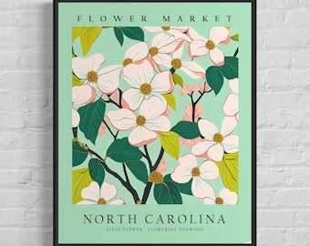 South Carolina State Flower, South Carolina Flower Market Art Print ...