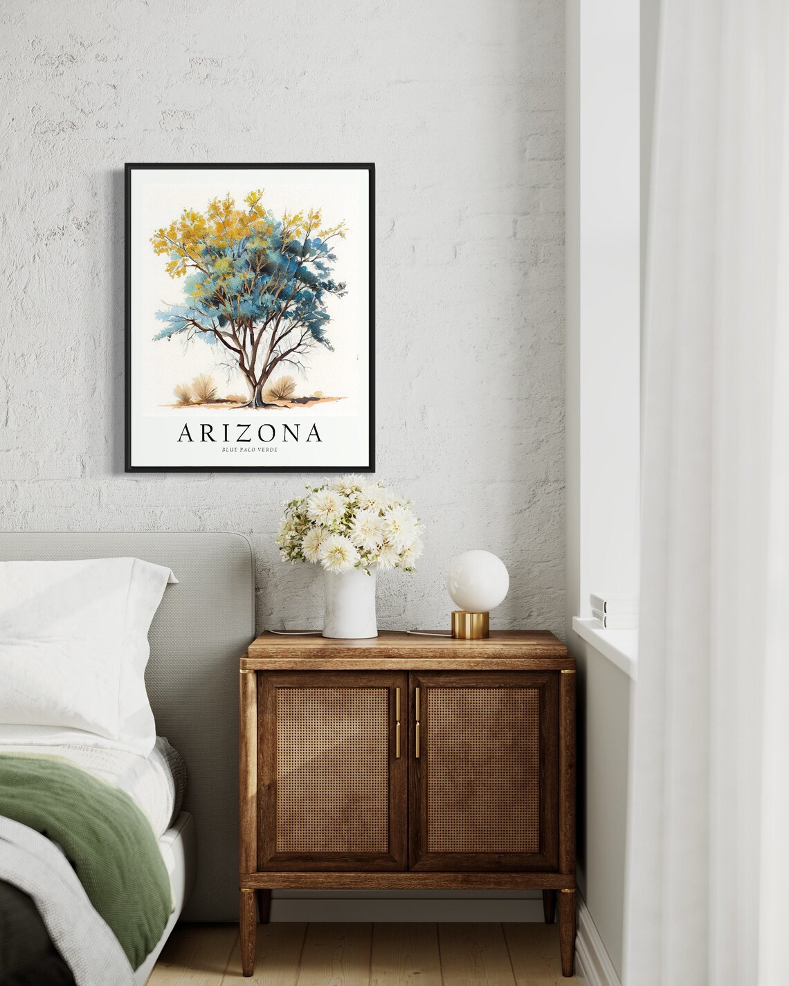 Arizona State Tree Art Print, Arizona Blue Palo Verde Tree Wall Art ...