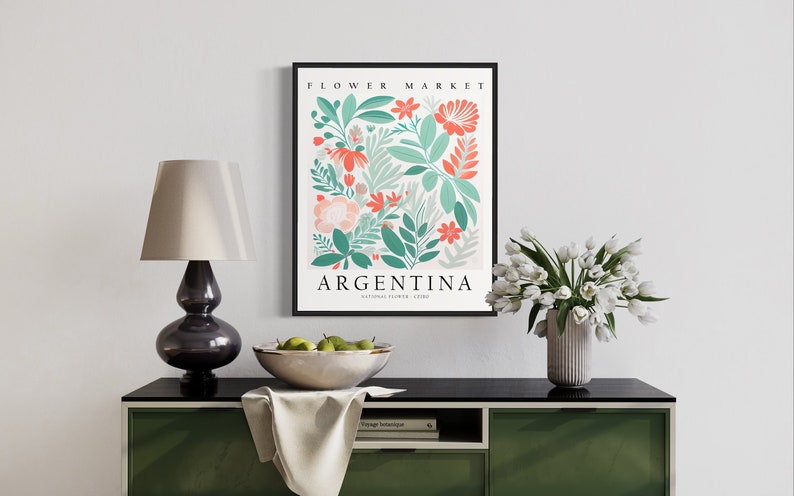 Argentina National Flower, Argentina Flower Market Art Print, Ceibo ...
