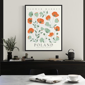 Poland National Flower, Poland Flower Market Art Print, Corn Poppy 1960 ...