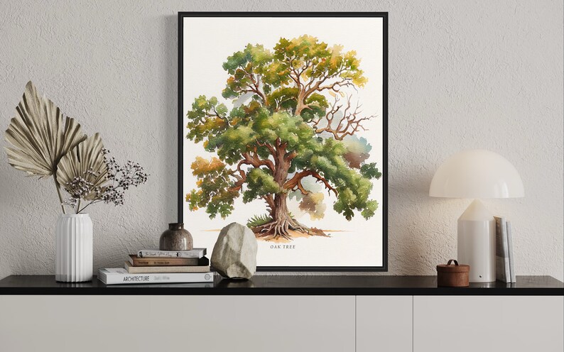 Oak Tree Art Print, Oak Tree Wall Art Poster - Etsy