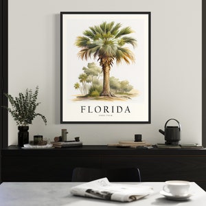 Florida State Tree Art Print, Sabal Palm Tree Wall Art, State Tree ...