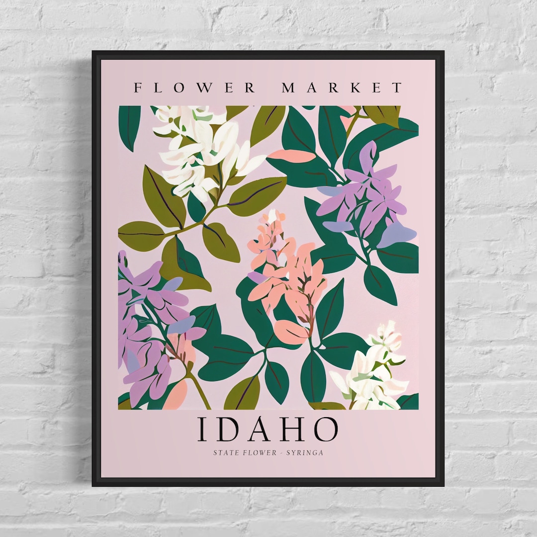 Idaho State Flower, Idaho Flower Market Art Print, Syringa 1960's Wall ...