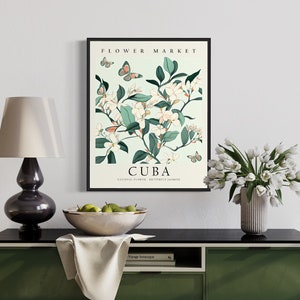 Cuba Flower Market Art Print, Cuba Flower, Butterfly Jasmine Wall Art ...
