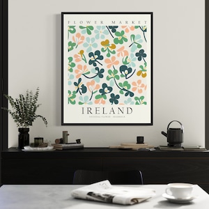 Ireland National Flower, Ireland Flower Market Art Print, Shamrock 1960 ...