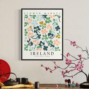 Ireland National Flower, Ireland Flower Market Art Print, Shamrock 1960 ...