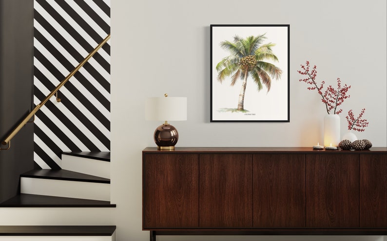 Coconut Tree Art Print Coconut Tree Wall Art Poster - Etsy