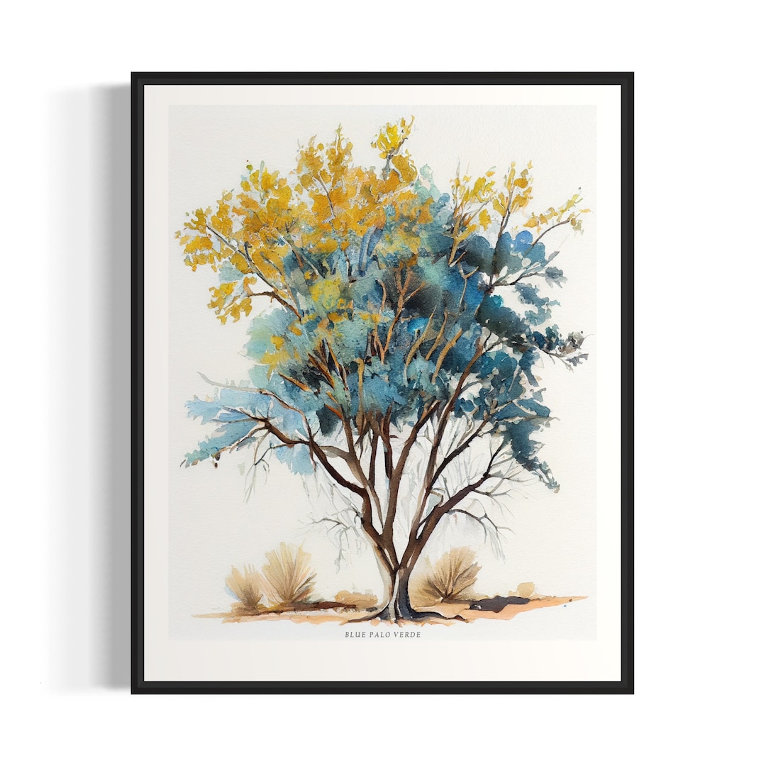 Blue Palo Verde Tree Art Print, Blue Palo Verde Tree Wall Art Poster - Etsy