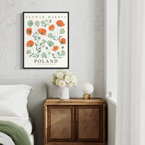 Poland National Flower, Poland Flower Market Art Print, Corn Poppy 1960 ...