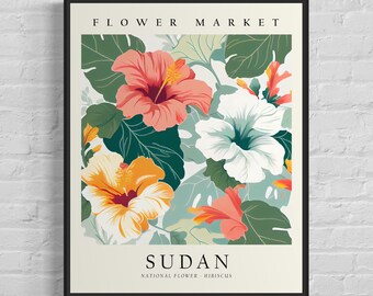 Cuba Flower Market Art Print, Cuba Flower, Butterfly Jasmine Wall Art ...