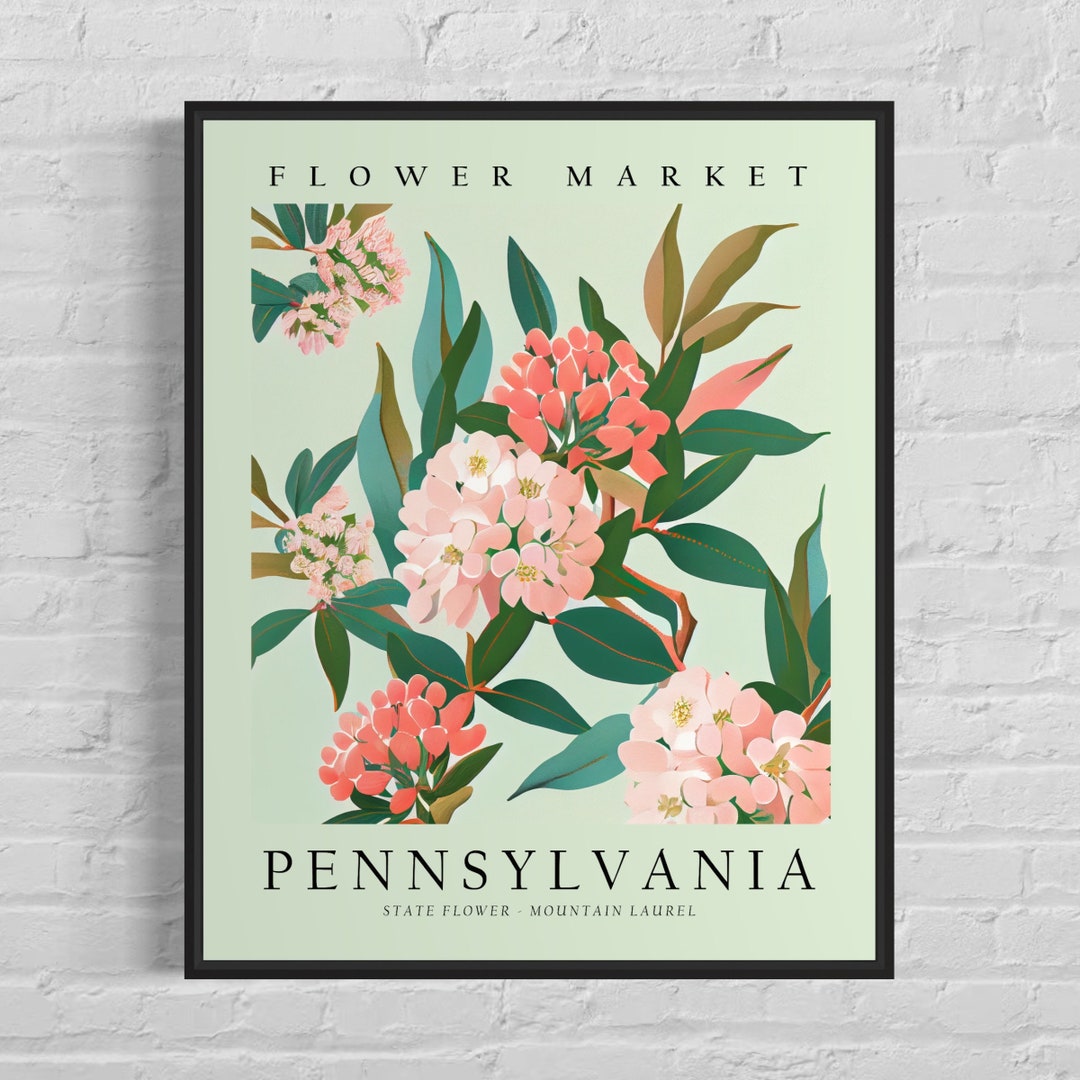 Pennsylvania State Flower, Pennsylvania Flower Market Art Print ...