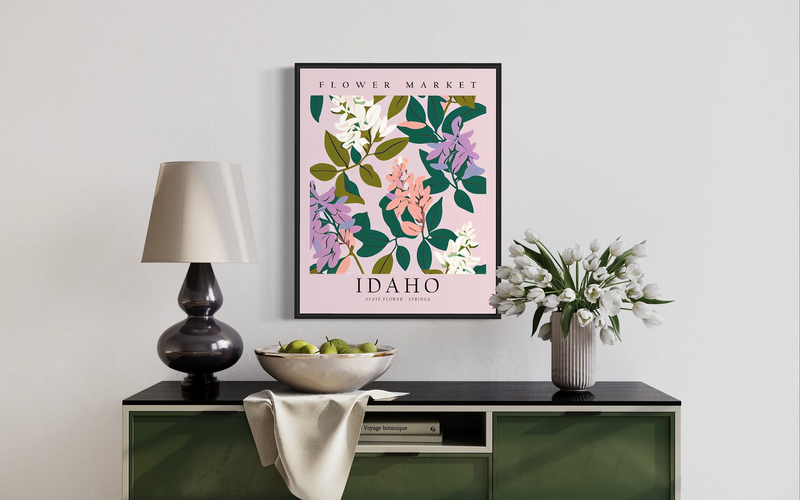 Idaho State Flower, Idaho Flower Market Art Print, Syringa 1960's Wall ...