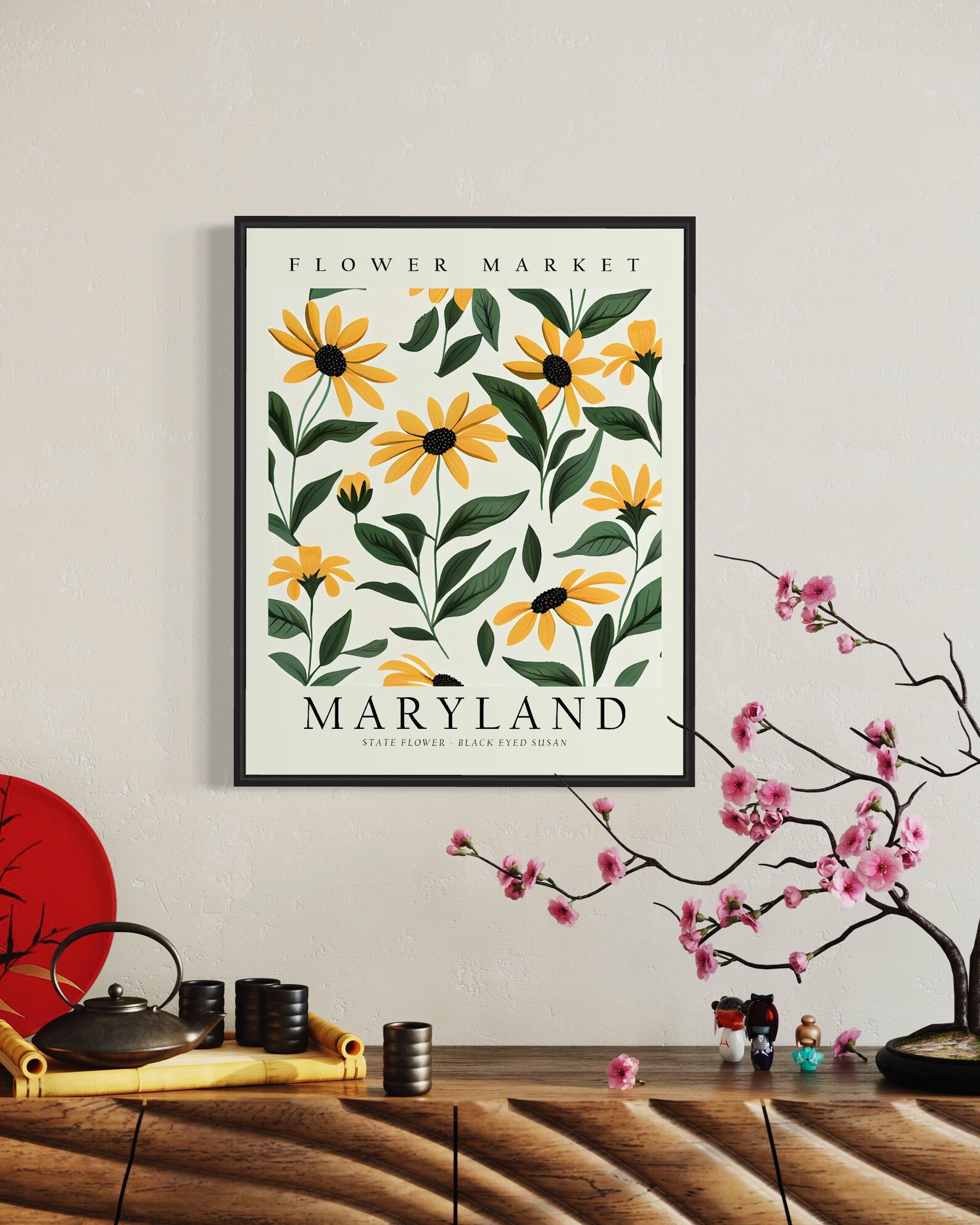 Maryland State Flower, Maryland Flower Market Art Print, Black Eyed ...