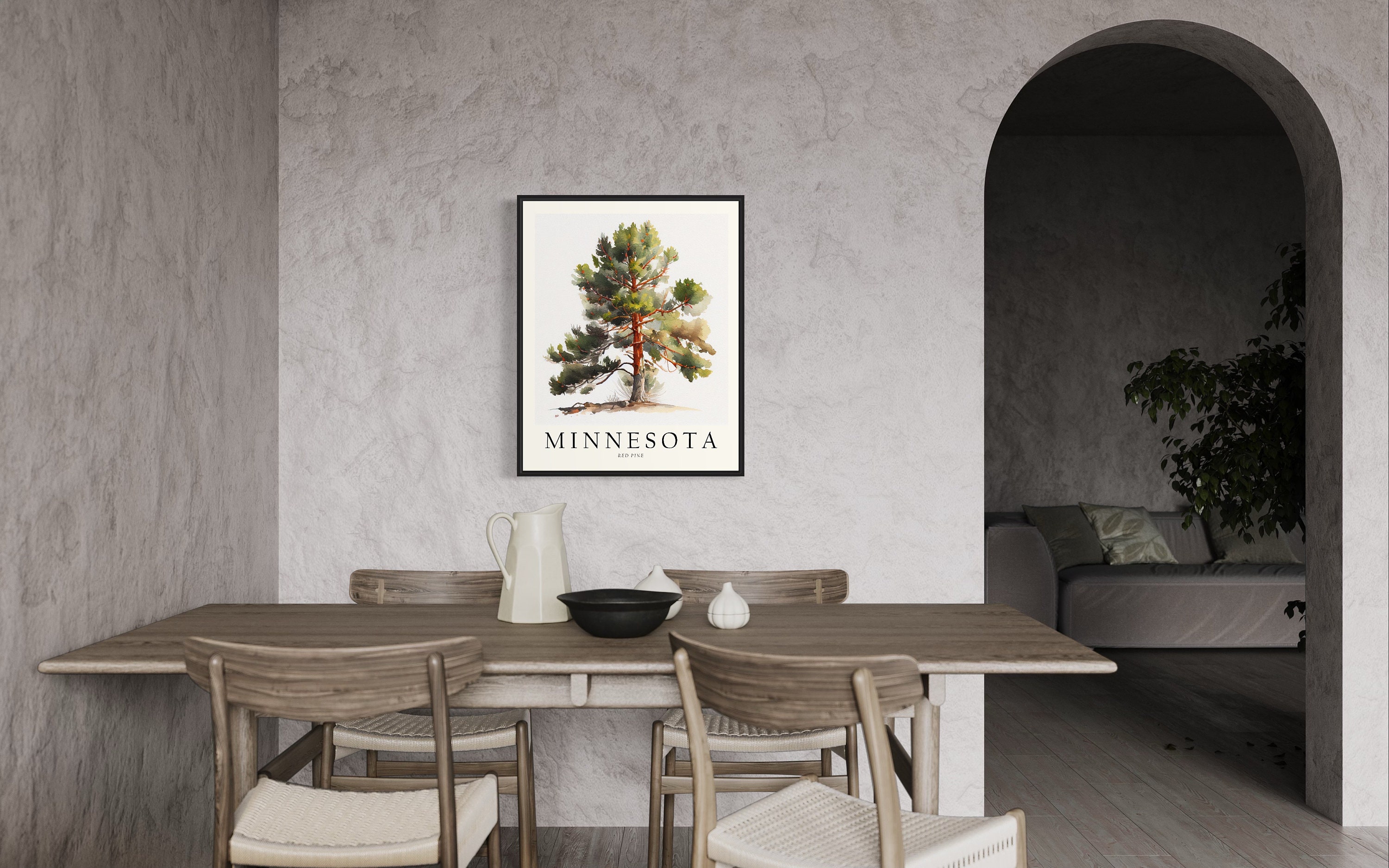 Minnesota State Tree Art Print Red Pine Tree Wall Art State - Etsy