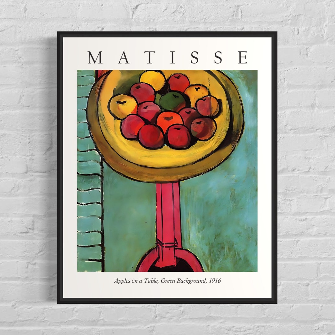 Henri Matisse - Apples on a Table, Green Background, 1916 - Vintage ...