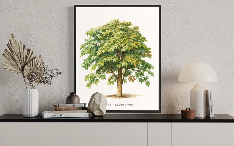 American Chestnut Tree Art Print, American Chestnut Tree Wall Art ...